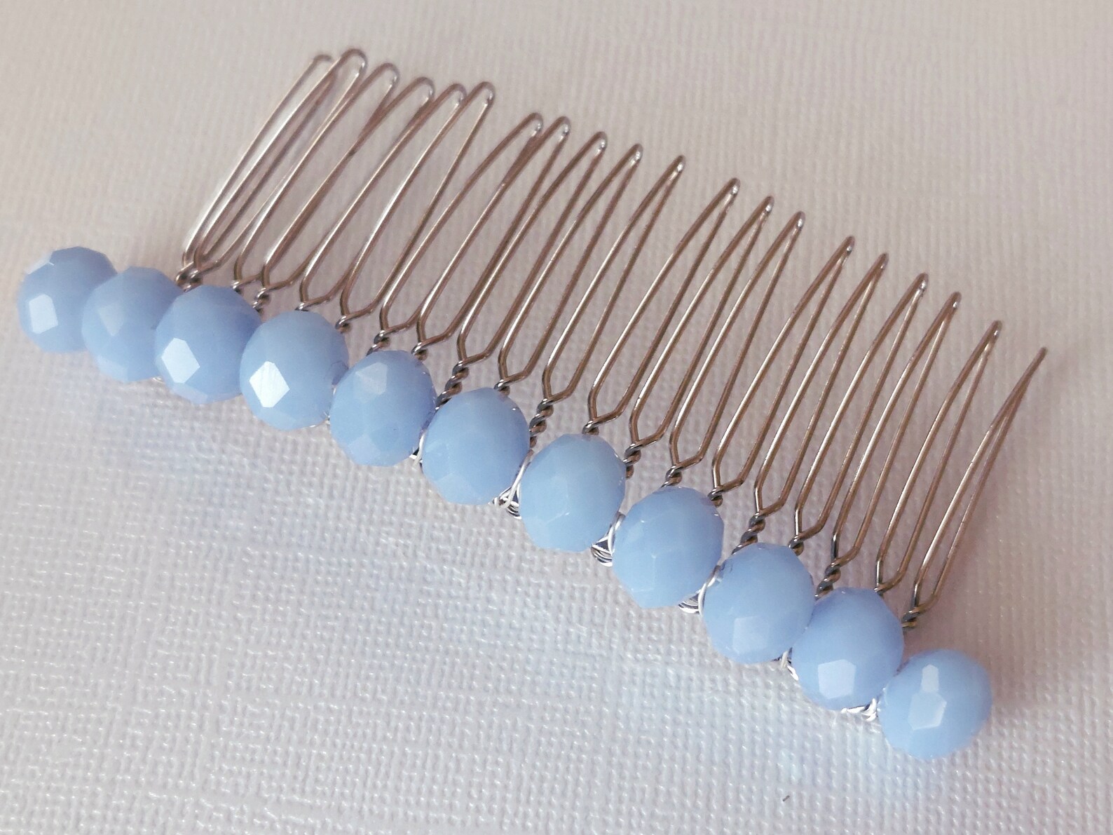 Dusty Blue Hair Comb Blue Simple Hair Piece Wedding Blush - Etsy