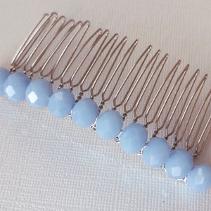 Dusty Blue Hair Comb, Blue Simple Hair Piece, Wedding Blush Blue Side ...