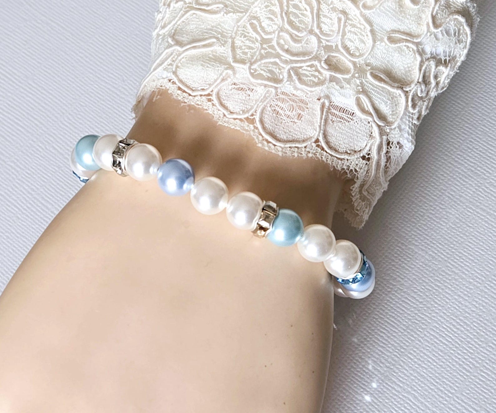 White With Blue Pearl