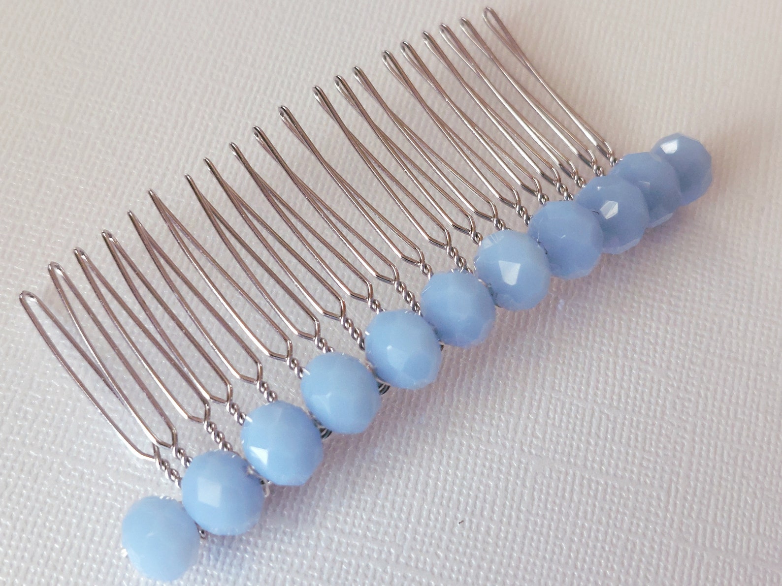 Dusty Blue Hair Comb Blue Simple Hair Piece Wedding Blush - Etsy