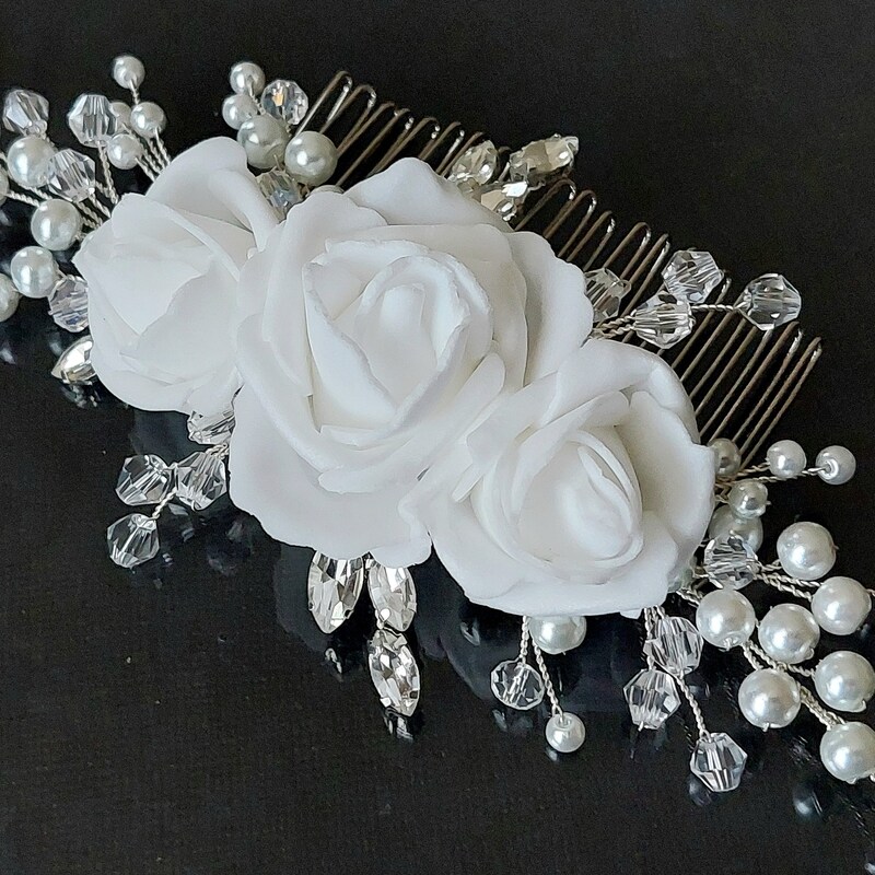 Rose Hair Comb - Etsy