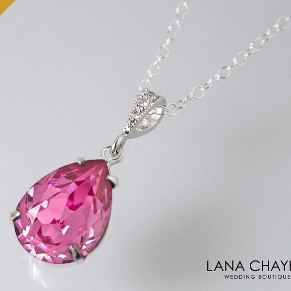 Pink Crystal Pendant - Etsy