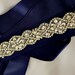 Navy Blue Crystal Wedding Sash Bridal Dark Blue Dress Sash - Etsy