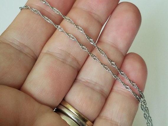Rhodium Plated 17.50 Rope Chain Rhodium Plated Silver Twisted Chain Necklace Chain Ready to Wear Chain Body Chain Etsy