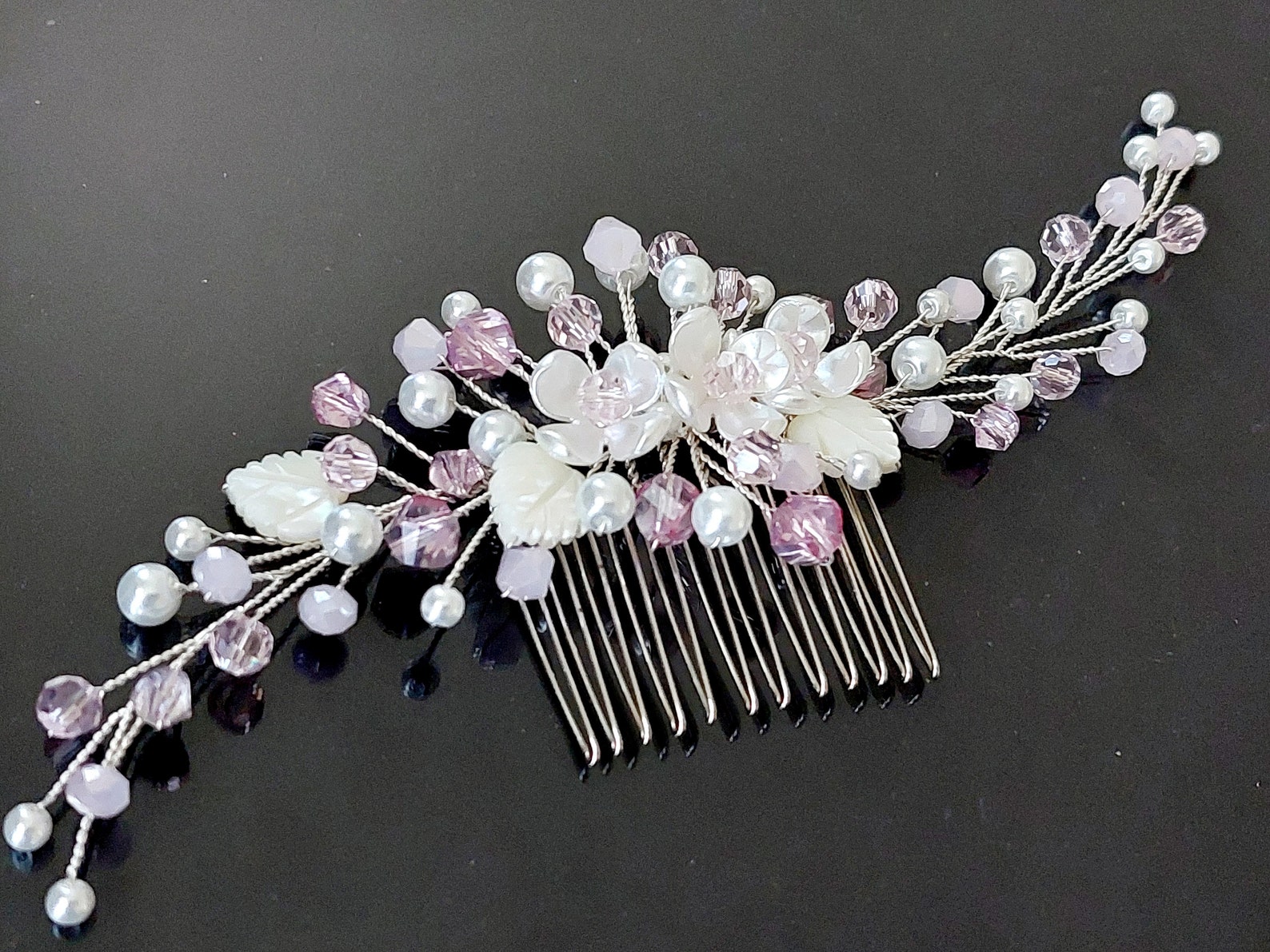 Pink Hair Comb Blush Pink Bridal Hair Comb Light Pink - Etsy