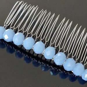 Dusty Blue Hair Comb, Blue Simple Hair Piece, Wedding Blush Blue Side ...