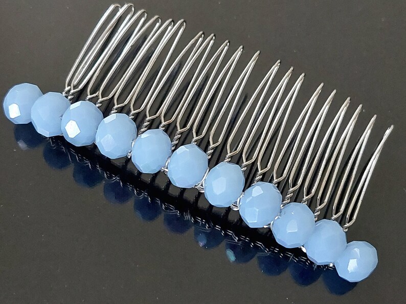 Dusty Blue Hair Comb Blue Simple Hair Piece Wedding Blush - Etsy