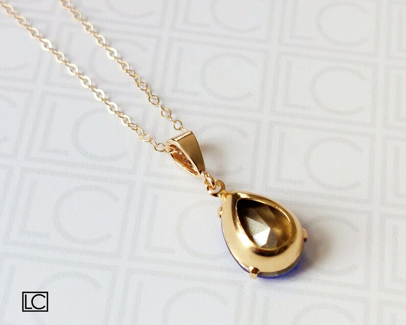 Blue Gold Crystal Necklace Majestic Blue Gold Pendant - Etsy