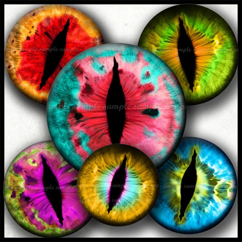 INSTANT DOWNLOAD Colorful Cat Eyes 738 4x6 1 Inch Round - Etsy
