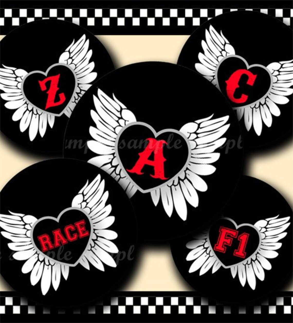 INSTANT DOWNLOAD Red Racing Alphabet 092 4x6 Digital Collage - Etsy