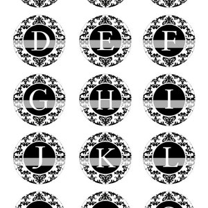 INSTANT DOWNLOAD Black and White Damask Alphabet (403) 4x6 Digital ...