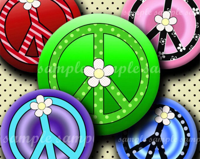 INSTANT DOWNLOAD Girly Peace Symbols (248) 4x6 Bottle Cap Images ...
