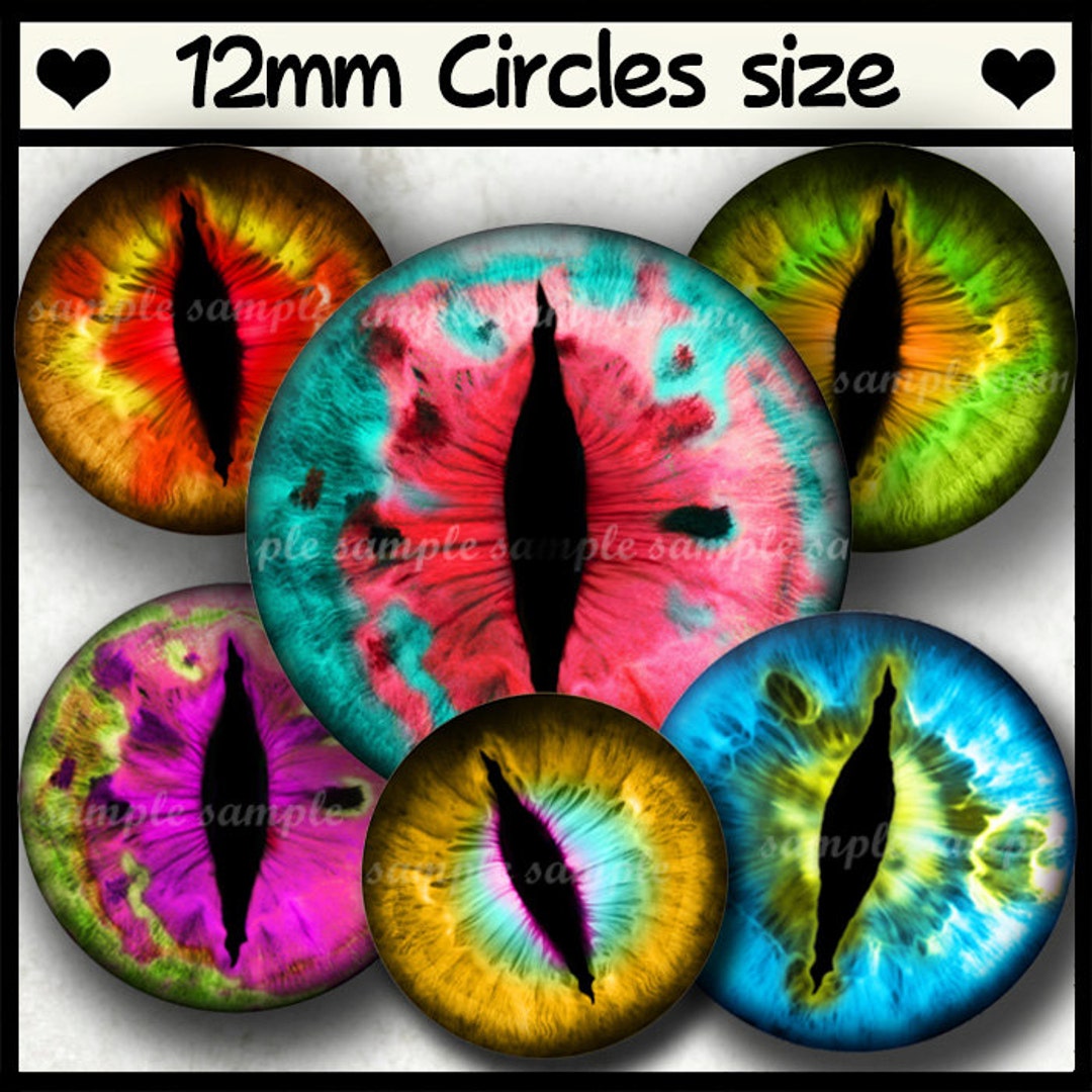 INSTANT DOWNLOAD Colorful Cat Eyes (742) 4x6 and 8.5x11 12mm Circles ...