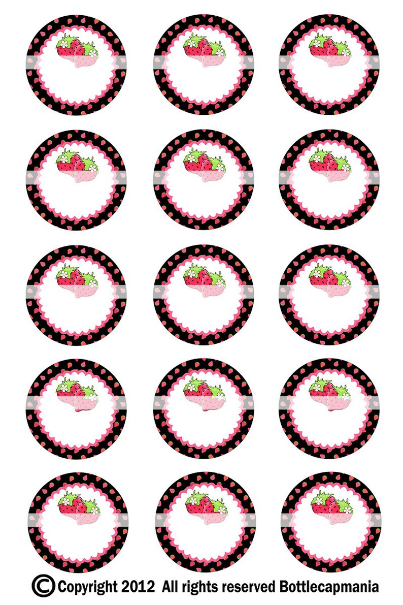 INSTANT DOWNLOAD Editable JPG Berry Sweet 593 4x6 Bottle Cap - Etsy
