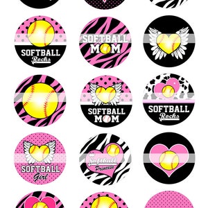 INSTANT DOWNLOAD Pink Softball Rocks Yellow Ball 529 4x6 - Etsy