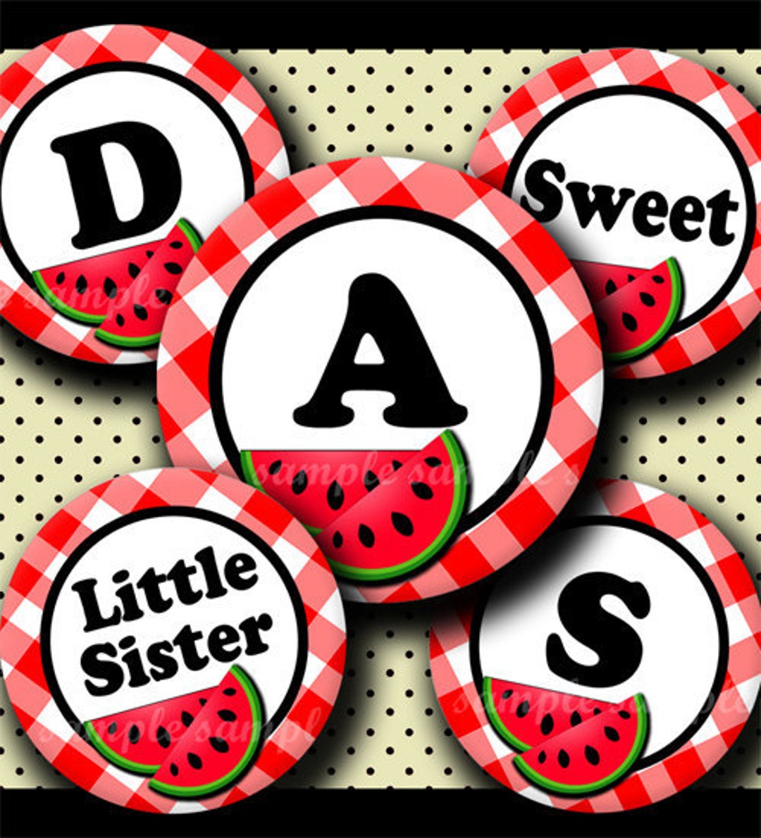 INSTANT DOWNLOAD Sweet Watermelon Alphabet (249) 4x6 Digital Collage ...
