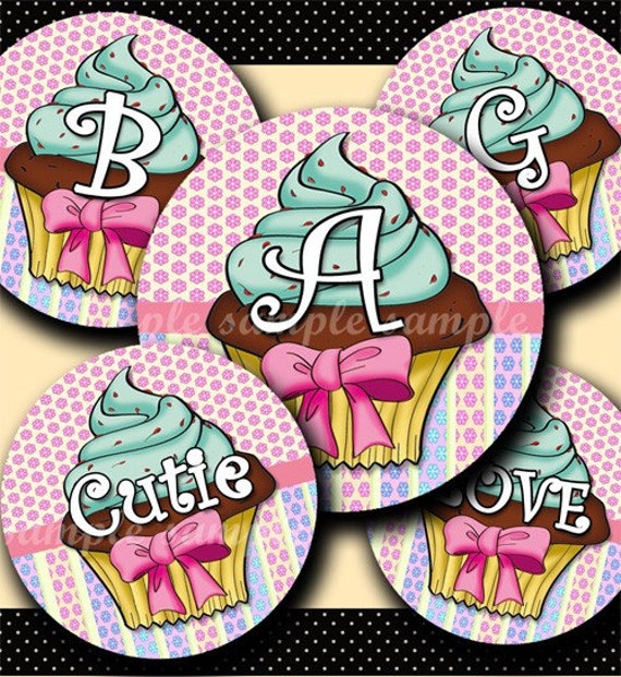 INSTANT DOWNLOAD Lovely Cupcake Alphabet 144 4x6 Digital | Etsy