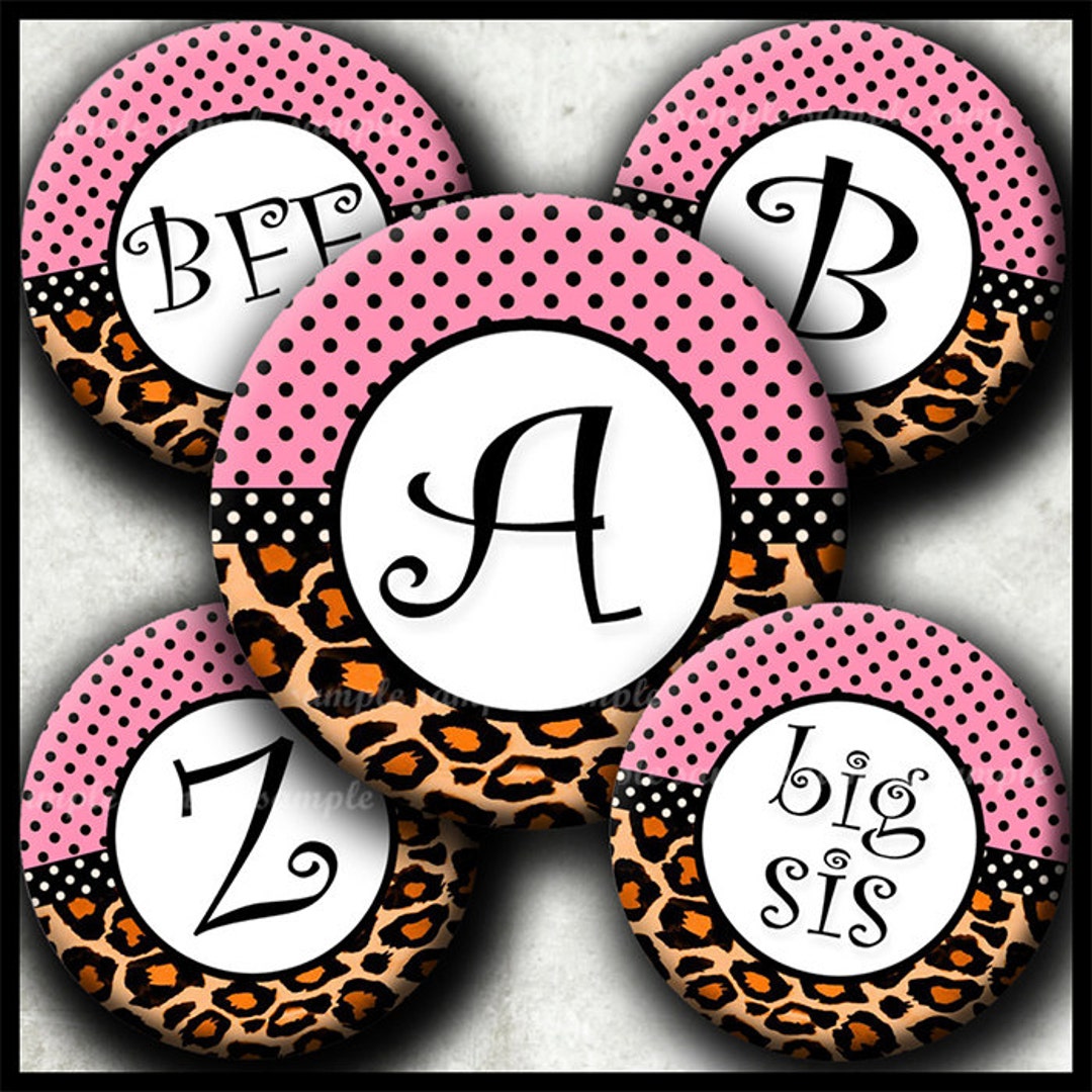 INSTANT DOWNLOAD Pink Leopard Alphabet 029 4x6 Digital Collage Sheet ...
