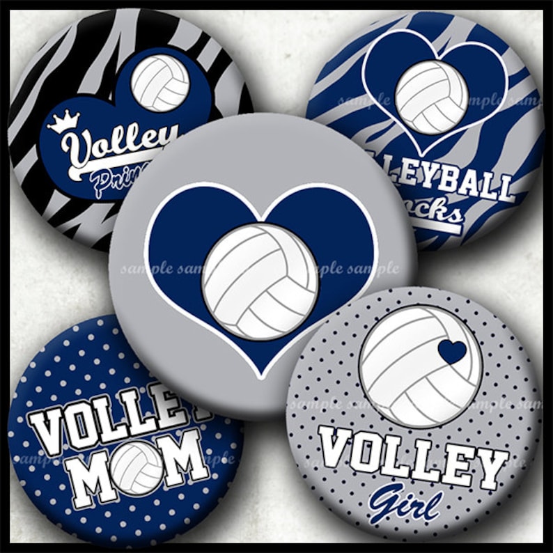 INSTANT DOWNLOAD Navy and Grey Volleyball Rocks 771 4x6 - Etsy