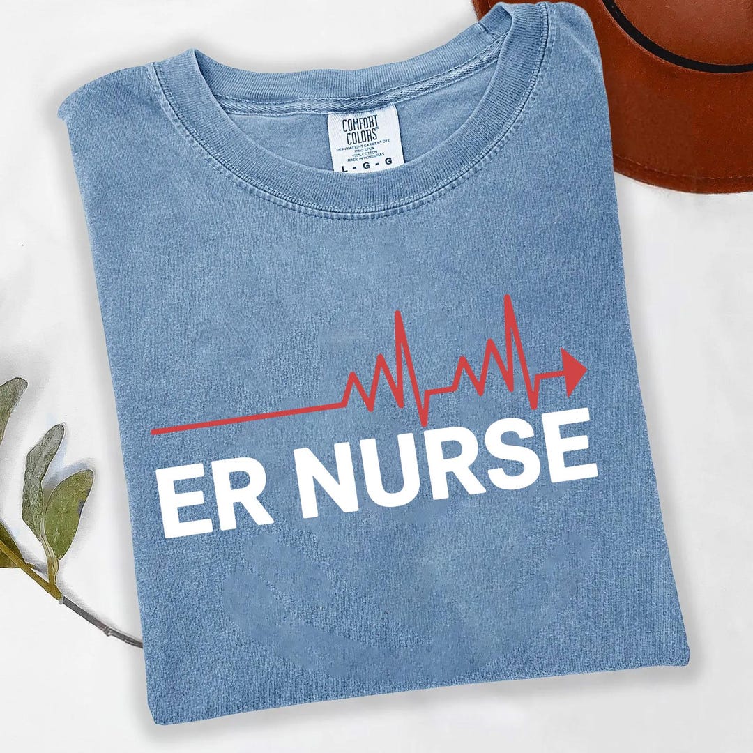 ER Nurse EKG Heartbeat T-shirt, Healthcare Apparel - Etsy
