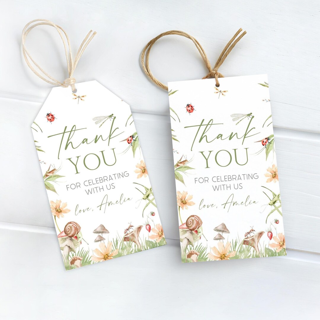 Love Bug 1st Birthday Thank You Tag | Insect Birthday Favor Tag | Our ...