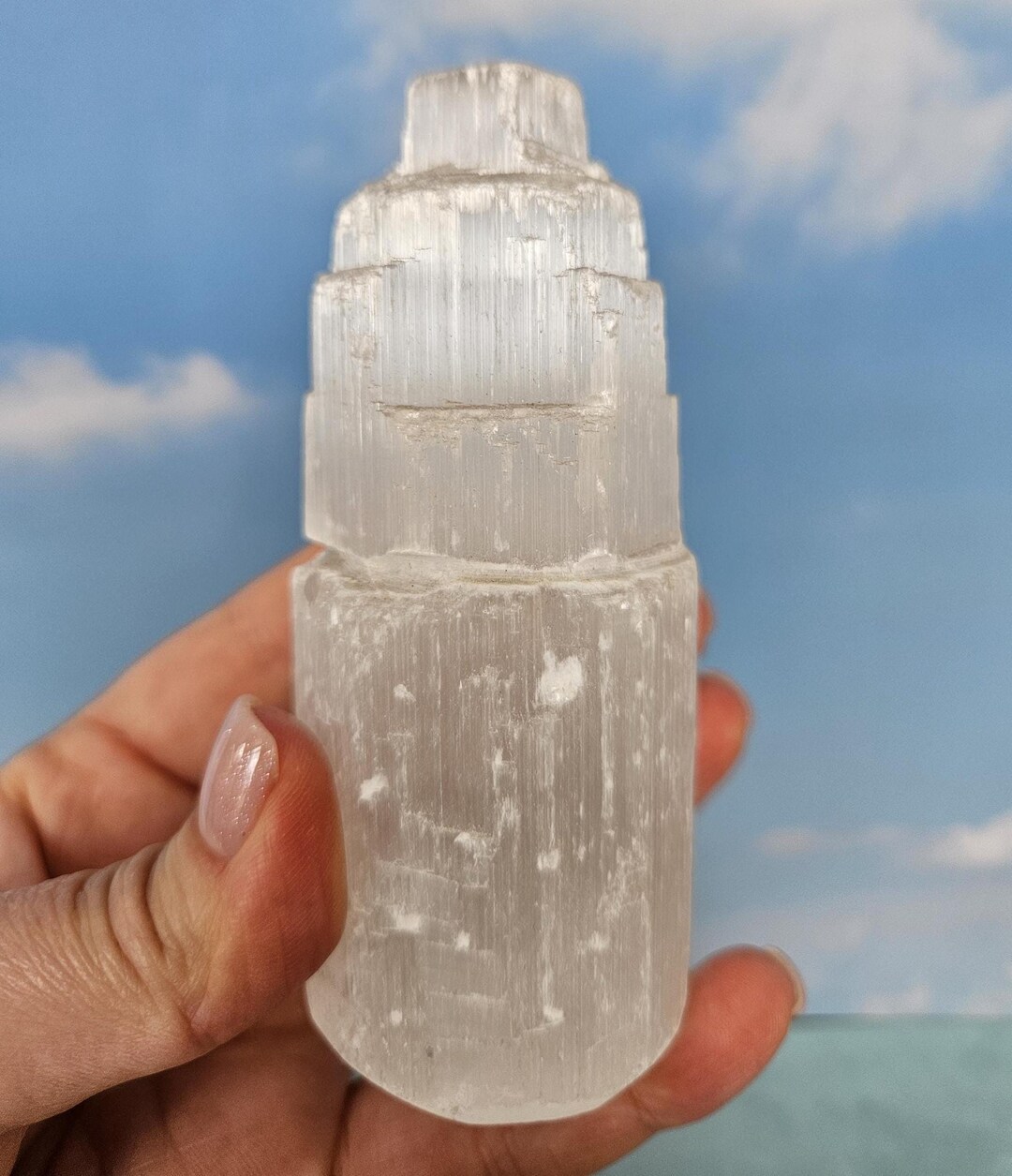 Selenite Tower Crystal Healing Energy Point Meditation Room Decor Altar ...