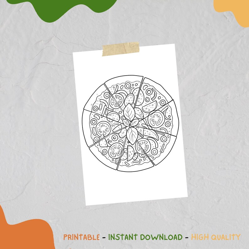10 Digital Coloring Pages | Food Coloring Pack | Printable Coloring ...
