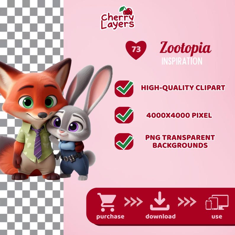 Paquete de imágenes PNG de conejo y zorro de película, imágenes ...