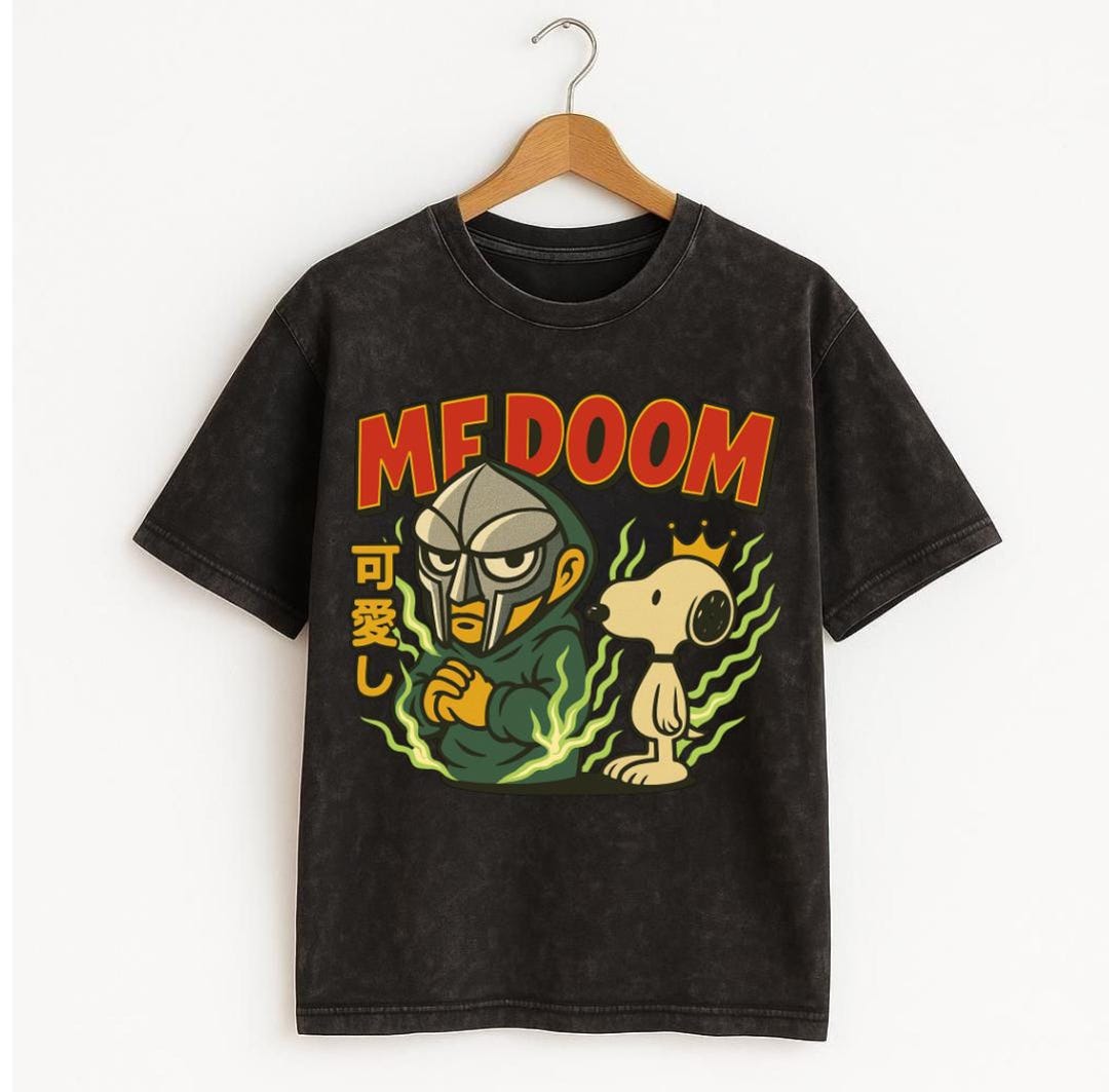 MF DOOM X Snoopy Hoodie Tee + FREE Stickers | Funny Rap Cartoon Shirt ...