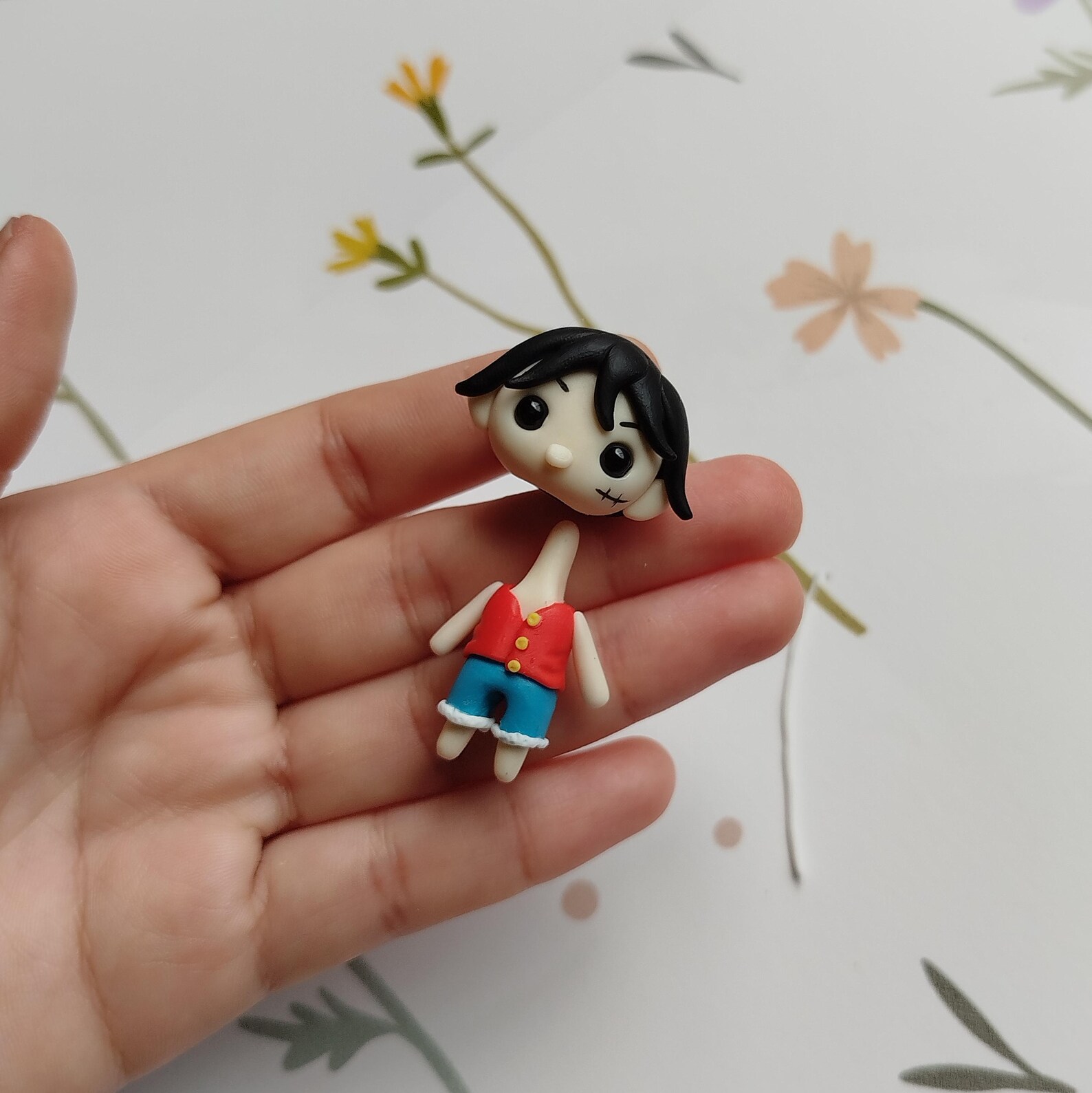 Luffy Cold Porcelain Pattern Tutorial, Luffy Keychain Pattern Video ...