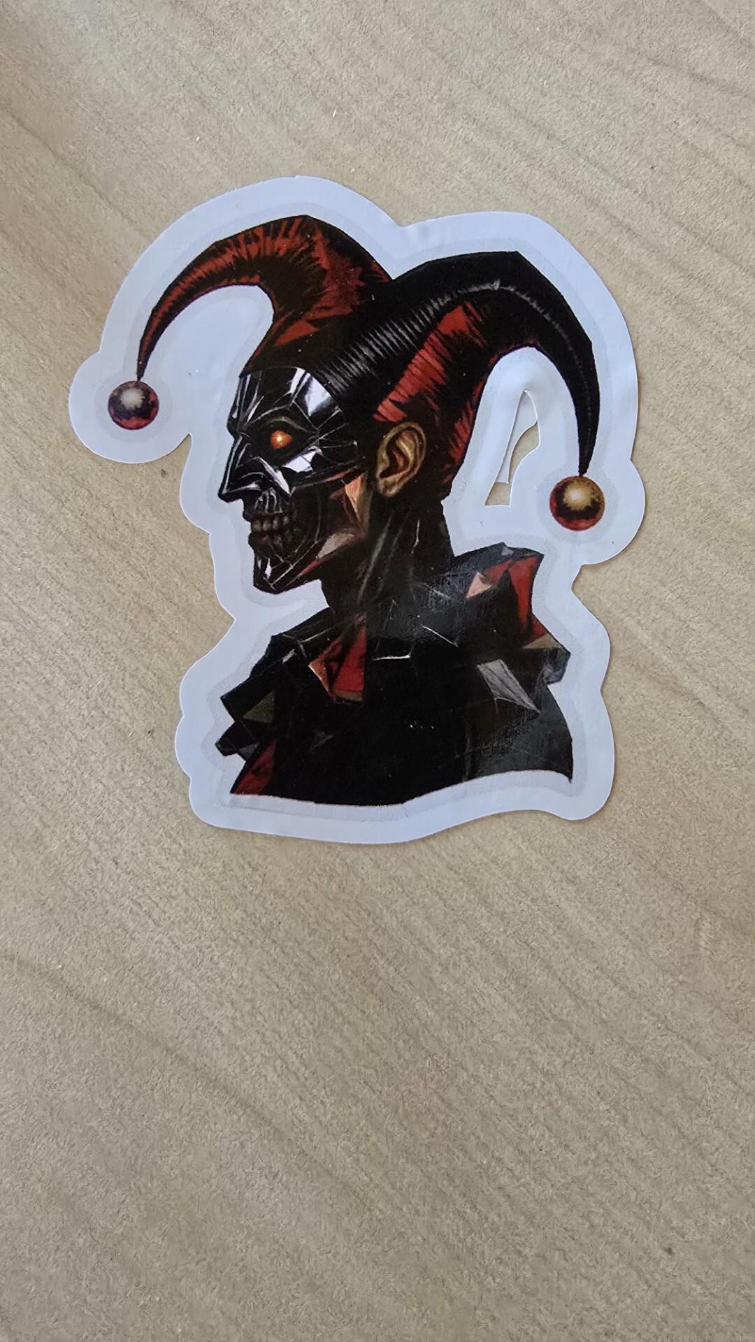 Dark Jester Sticker Pack – 4 Gothic Clowns + 1 Bold Quote – Indoor Kiss ...