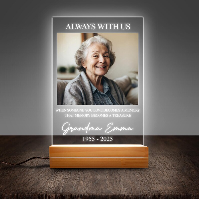 Personalized Memorial Photo LED Lamp, Always With Us, Custom ...