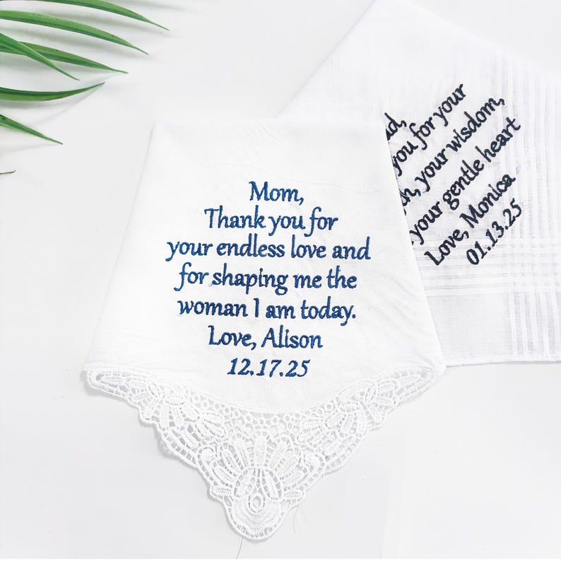 Personalized Wedding Handkerchief, Custom Embroidered Father of the ...