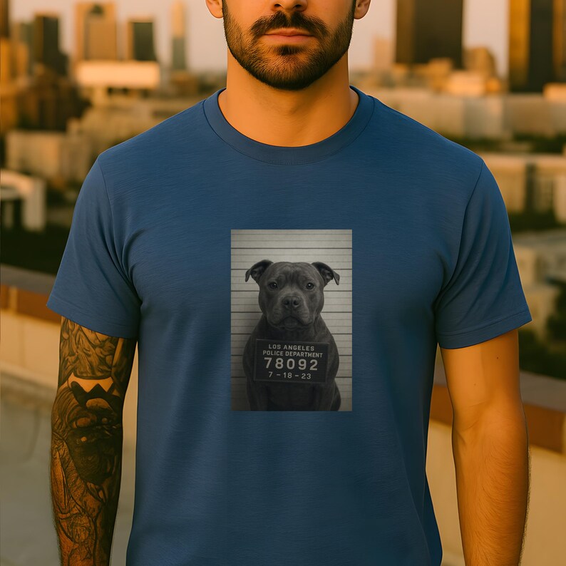Funny Staffy Mugshot T-shirt – Staffordshire Bull Terrier Lineup Tee - Etsy