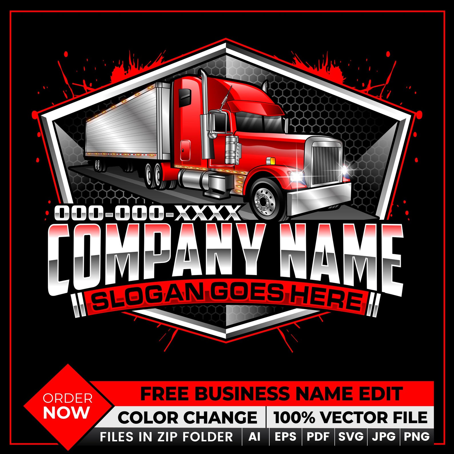 Semi Truck Logo Design, Custom Trucking Company Branding (digital) - Etsy