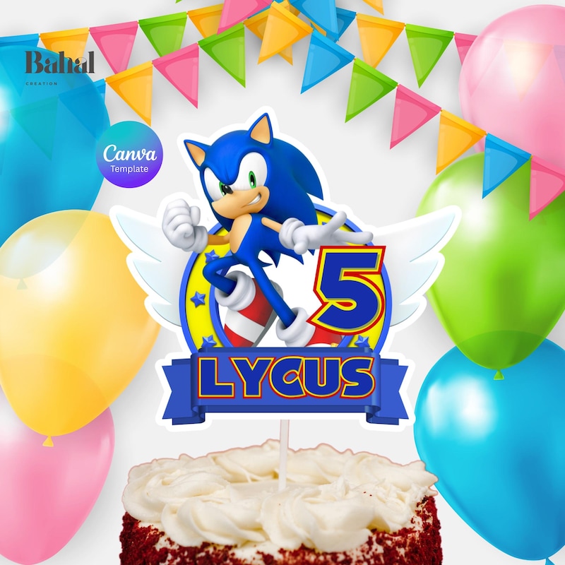 Sonic Cake Topper - Etsy