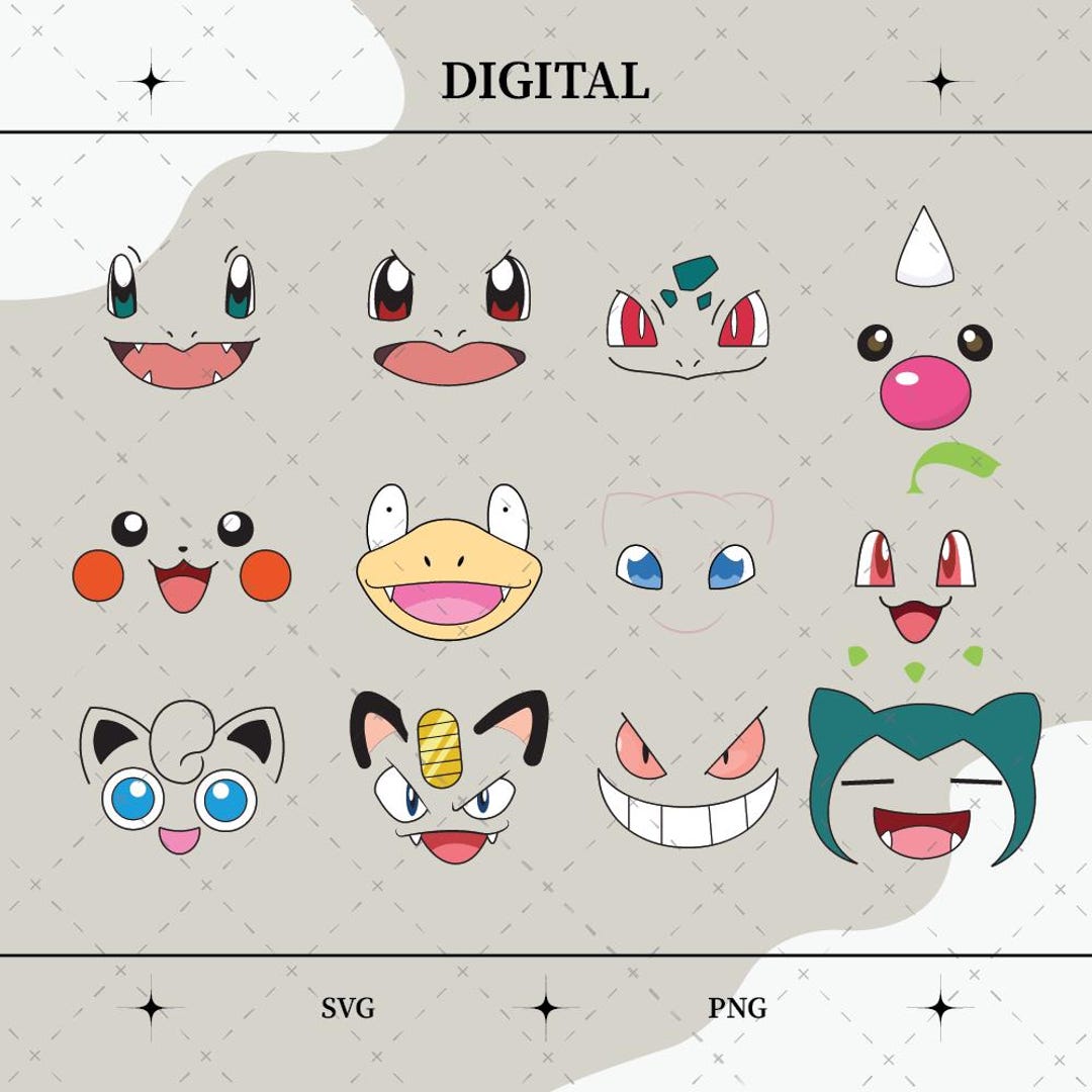 Video Game Faces Svg Png Face Clipart Instant Download File - Etsy