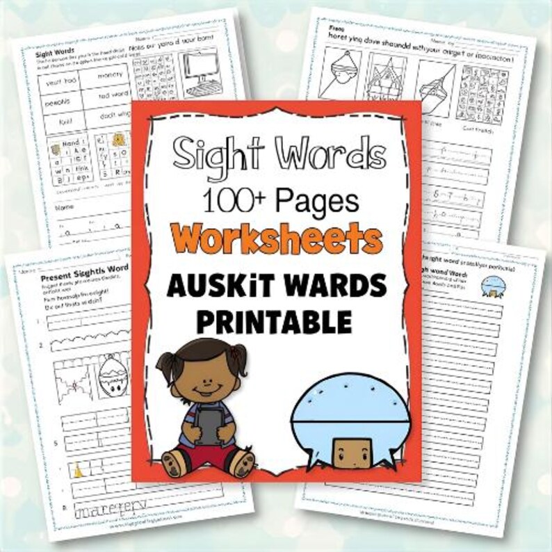 Sight Words Worksheets Bundle | K-1st Grade Literacy (PDF) - Etsy