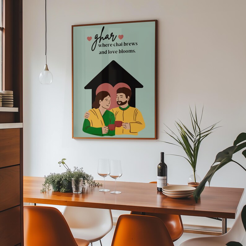 Indian Couple Wall Art, Indian Chai Wall Art, Ghar House, Hindi Phrases ...