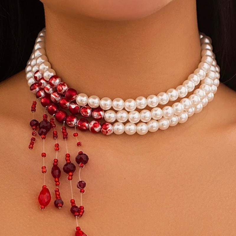 Blood Pearl Necklace - Etsy