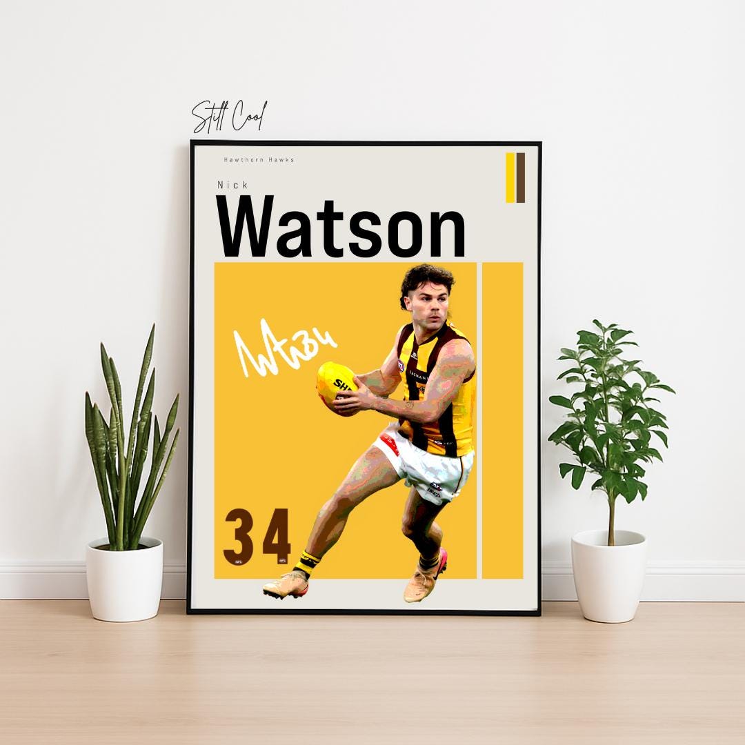 Nick Watson AFL Print – Hawthorn Hawks Poster | Digital Download | AFL ...