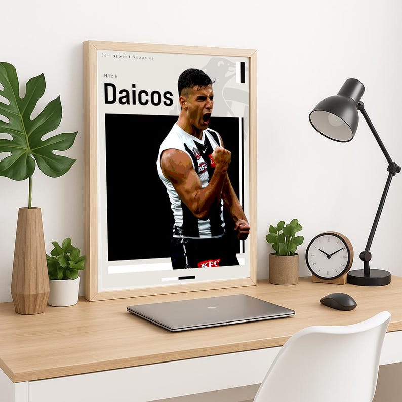 Nick Daicos Poster – Collingwood Magpies AFL Wall Art | Footy Digital ...