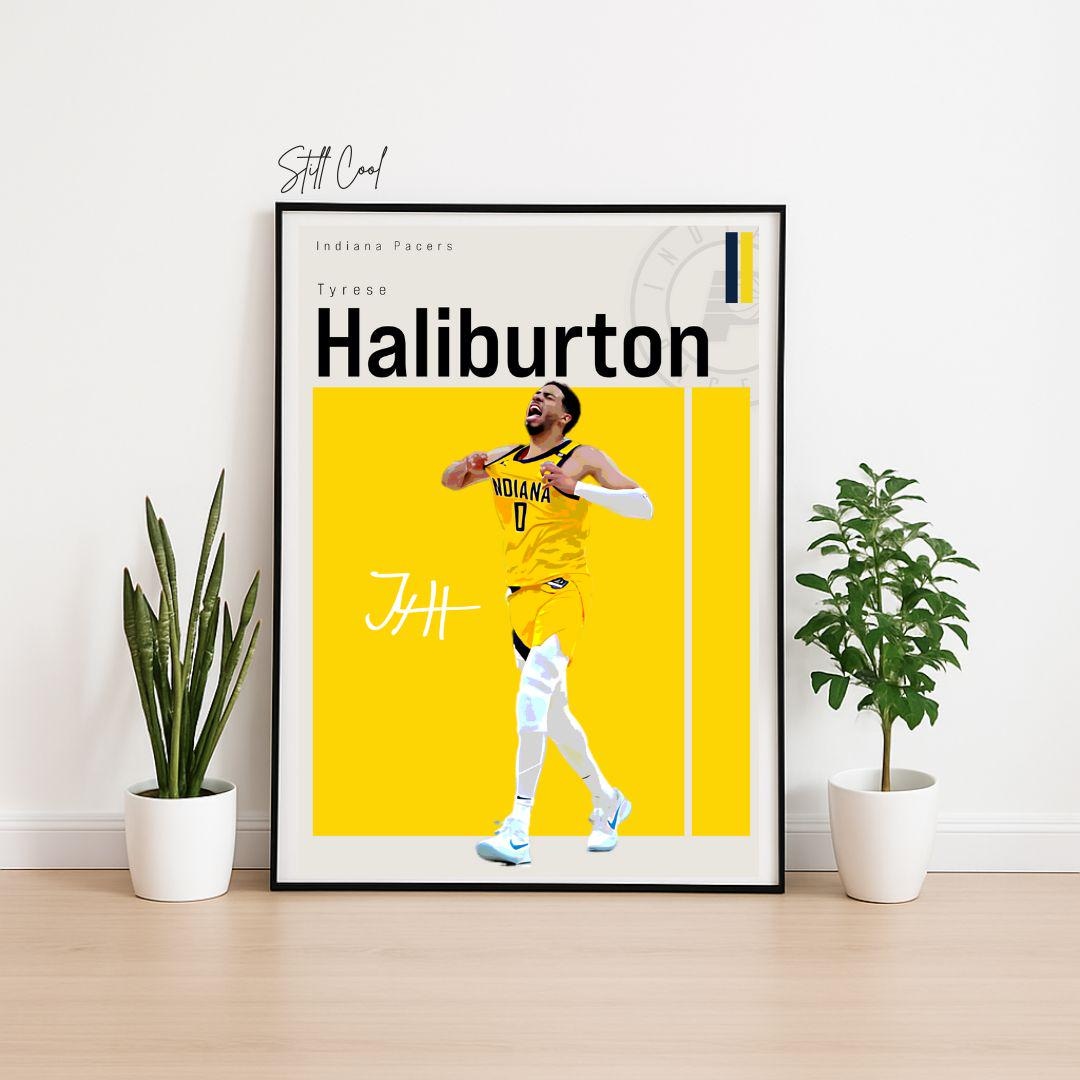Tyrese Haliburton Poster – Indiana Pacers NBA Wall Art | Basketball ...