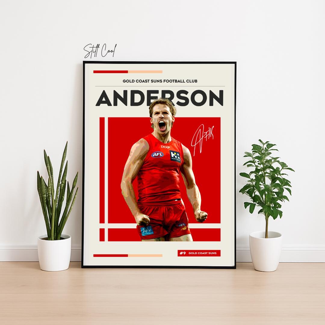 Noah Anderson AFL Digital Poster – Gold Coast Suns Print | Footy Wall ...