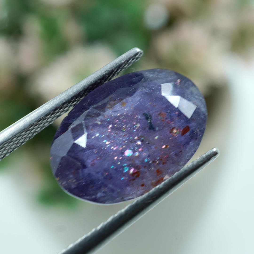 Natural Faceted Iolite Sunstone Gemstone, Oval Cut (4.90 Carat) - Etsy