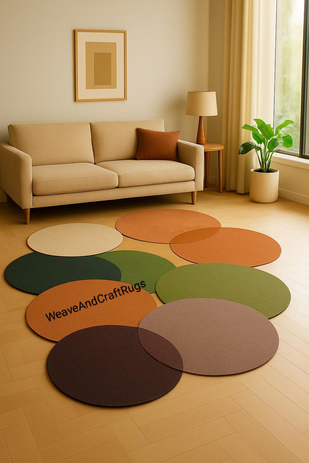 Modern Circle Rug | Handmade Geometric Overlapping Round Area Carpet ...