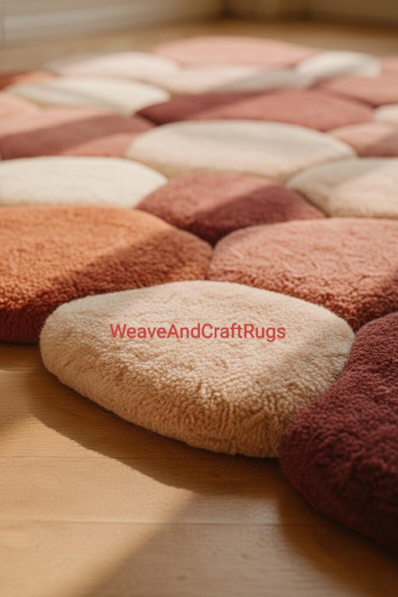 Luxurious Hand-tufted 3D Pebble Stone Area Rug – Irregular Shape With ...