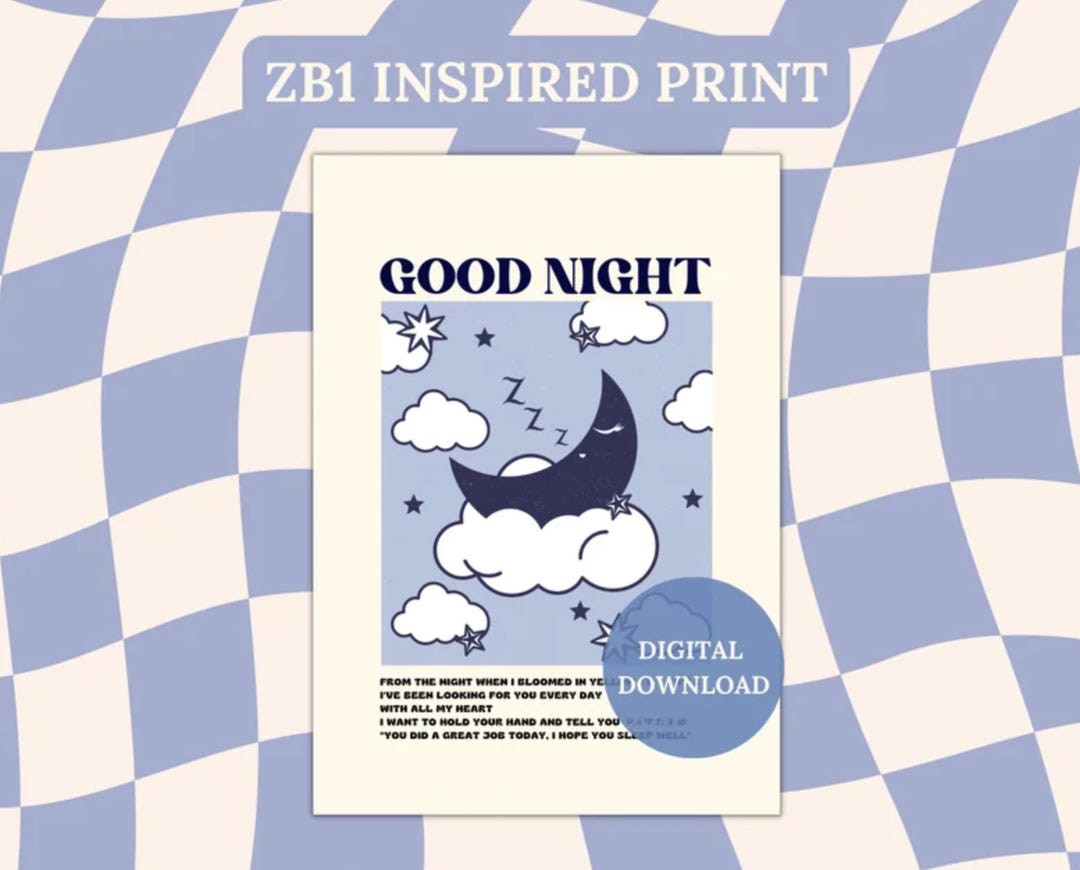 Zerobaseone (ZB1) GOOD NIGHT - Digital Wall Print - Lyrics Art Poster ...