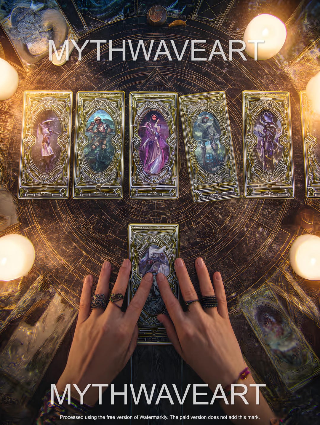 Psychedelic Tarot Vision – Surreal Scene With Iconic Cards | Visionary ...