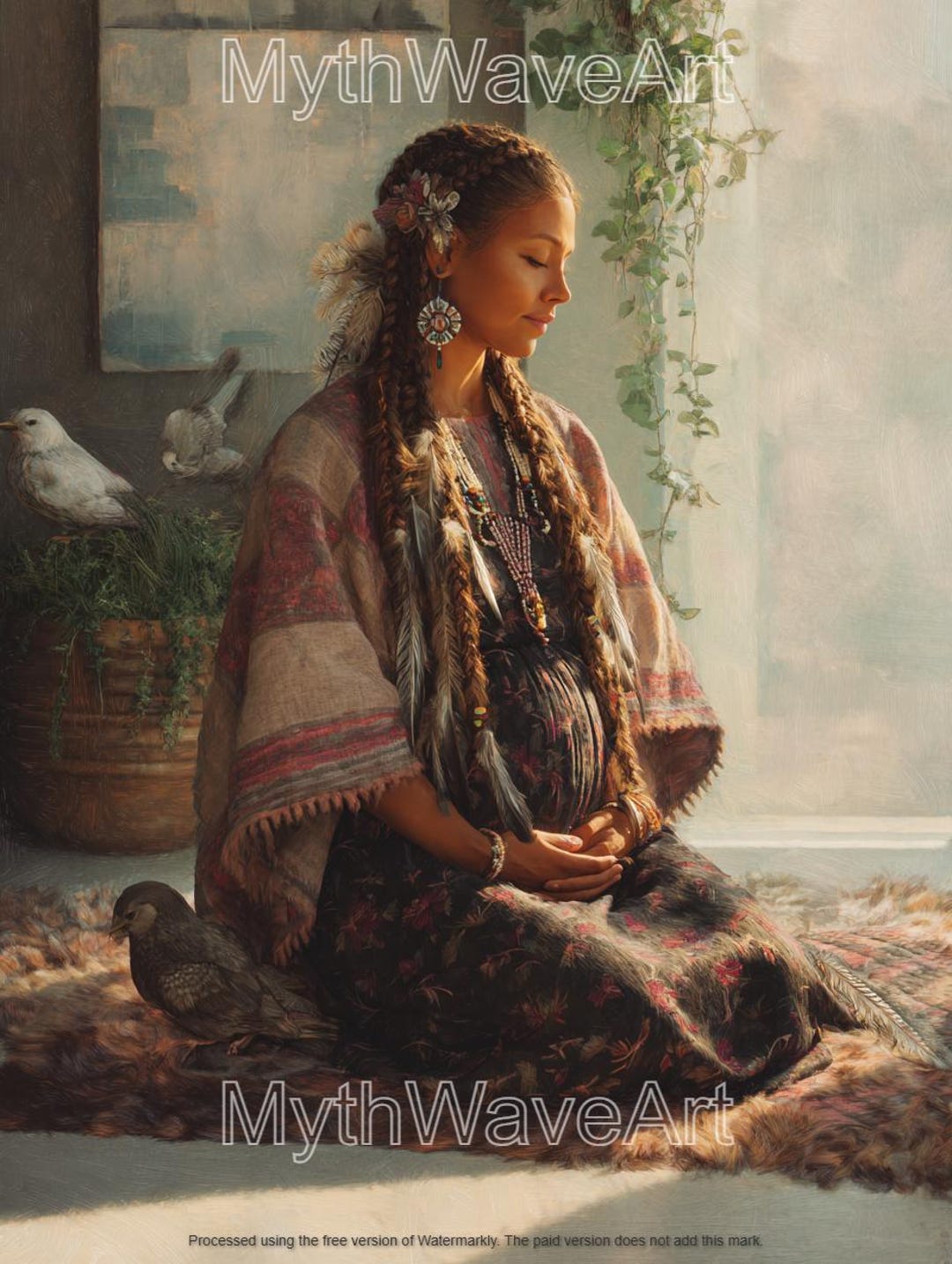 Mother Nature Art – Native American Pregnant Woman | Earth Goddess ...